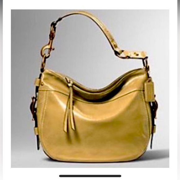 Coach | Bags | Vintage Coach Zoe Patent Leather Hobo Fawn Mustard Comes ...